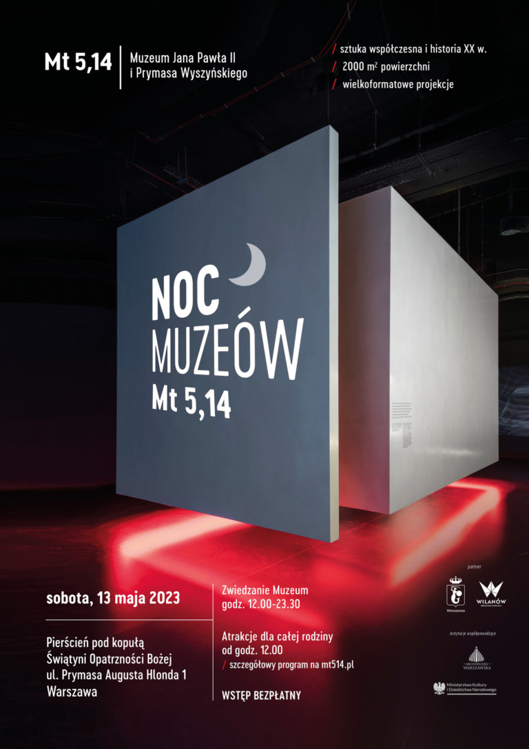 Mt 5,14 zaprasza w sobotę 13 maja na Noc Muzeów - Centrum Opatrzności Bożej